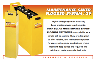 DEKA SOLAR 237 Ah, 830 Ah, 1423 Ah, 1896 Ah Lead Acid (Flooded) Battery ...